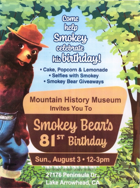 Smokey Bear's Birthday Celebration! 🎉 🐻 - Crestline Chamber of Commerce